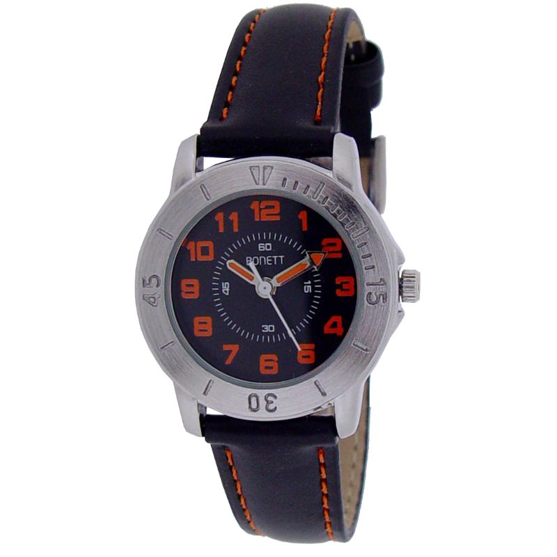 Drenge ur i sort og orange Bonett – 1378O - Gindeberg